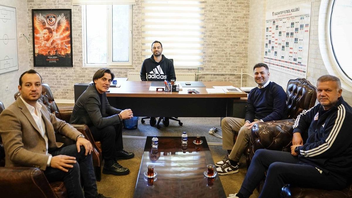 Vincenzo Montella'dan Gaziantep FK'ya ziyaret! Selçuk İnan forma hediye ...