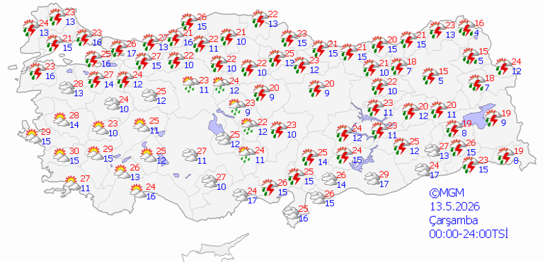 13 Mayıs hava durumu tahminleri: İstanbul, Ankara, İzmir, Bursa'da ...